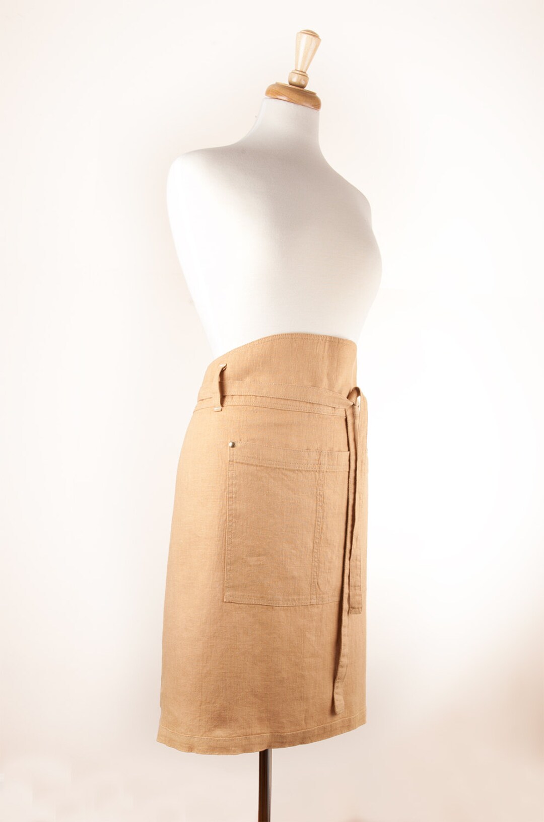 Linen Apron, Chef Apron, Half Apron. 100% Linen. Pastel Copper. Unisex ...