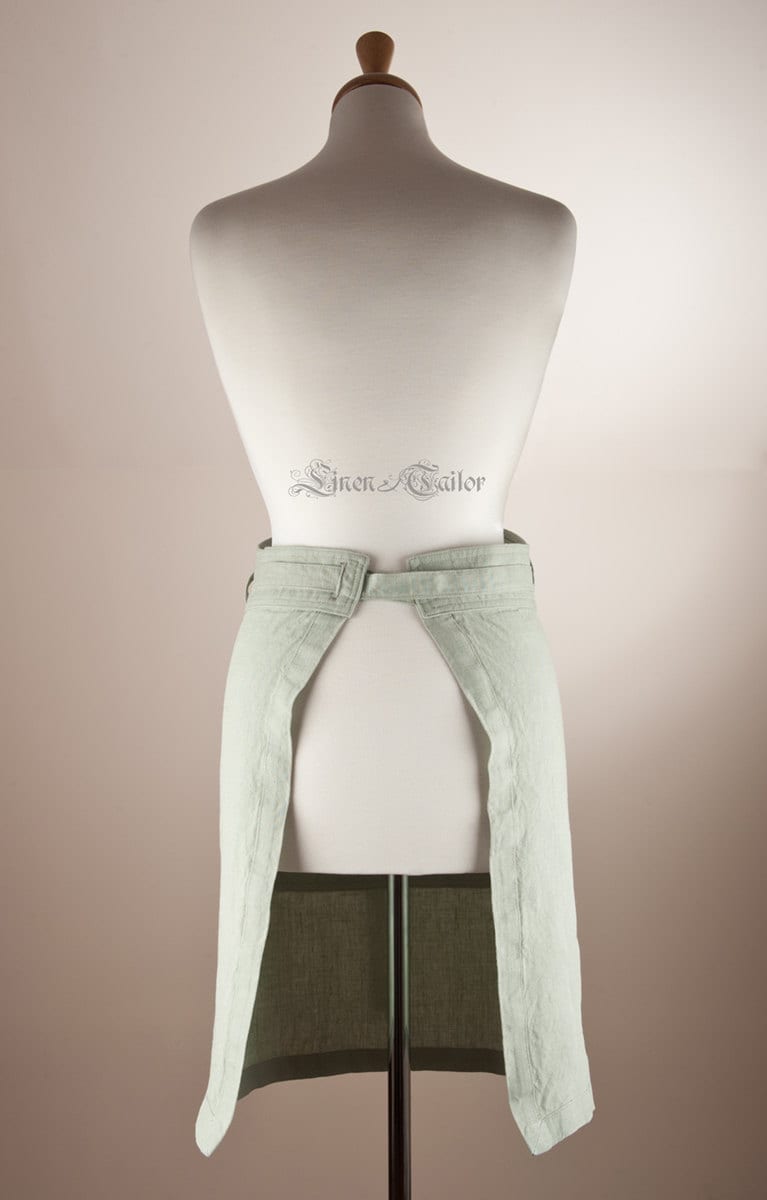Linen Apron Chef Apron Half Apron. 100% Linen. Celadon. - Etsy
