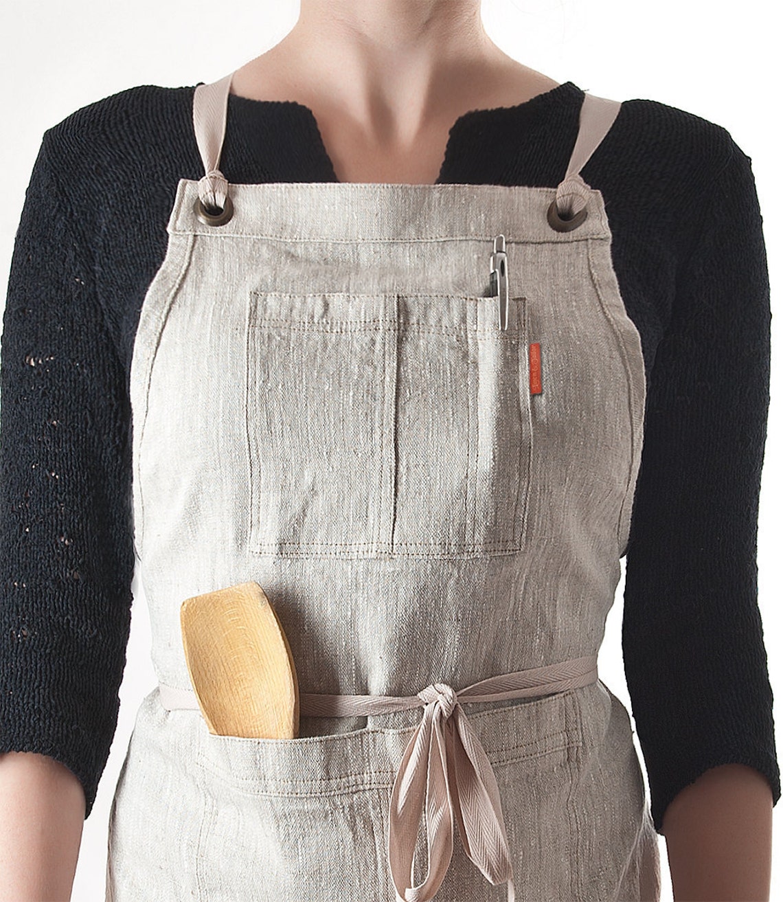 BIB LINEN APRON. Canvas Weight Linen. Mix Natural Color. - Etsy