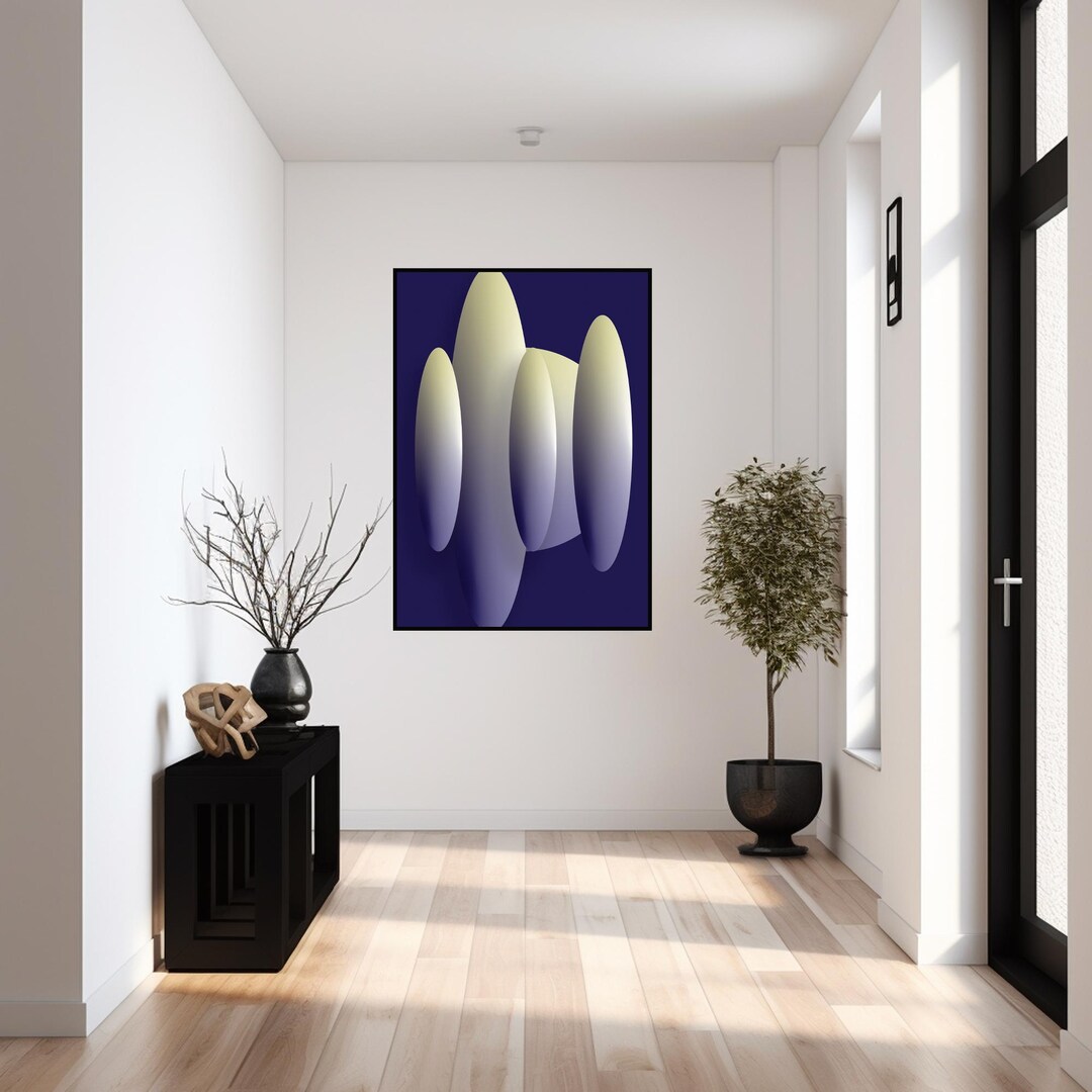 Oval-shaped Forms Minimal Wall Art - Etsy