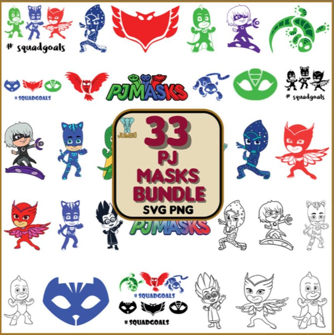 Pj Masks Bundle Svg, PJ Mask Svg, Pj Digital Download - Etsy