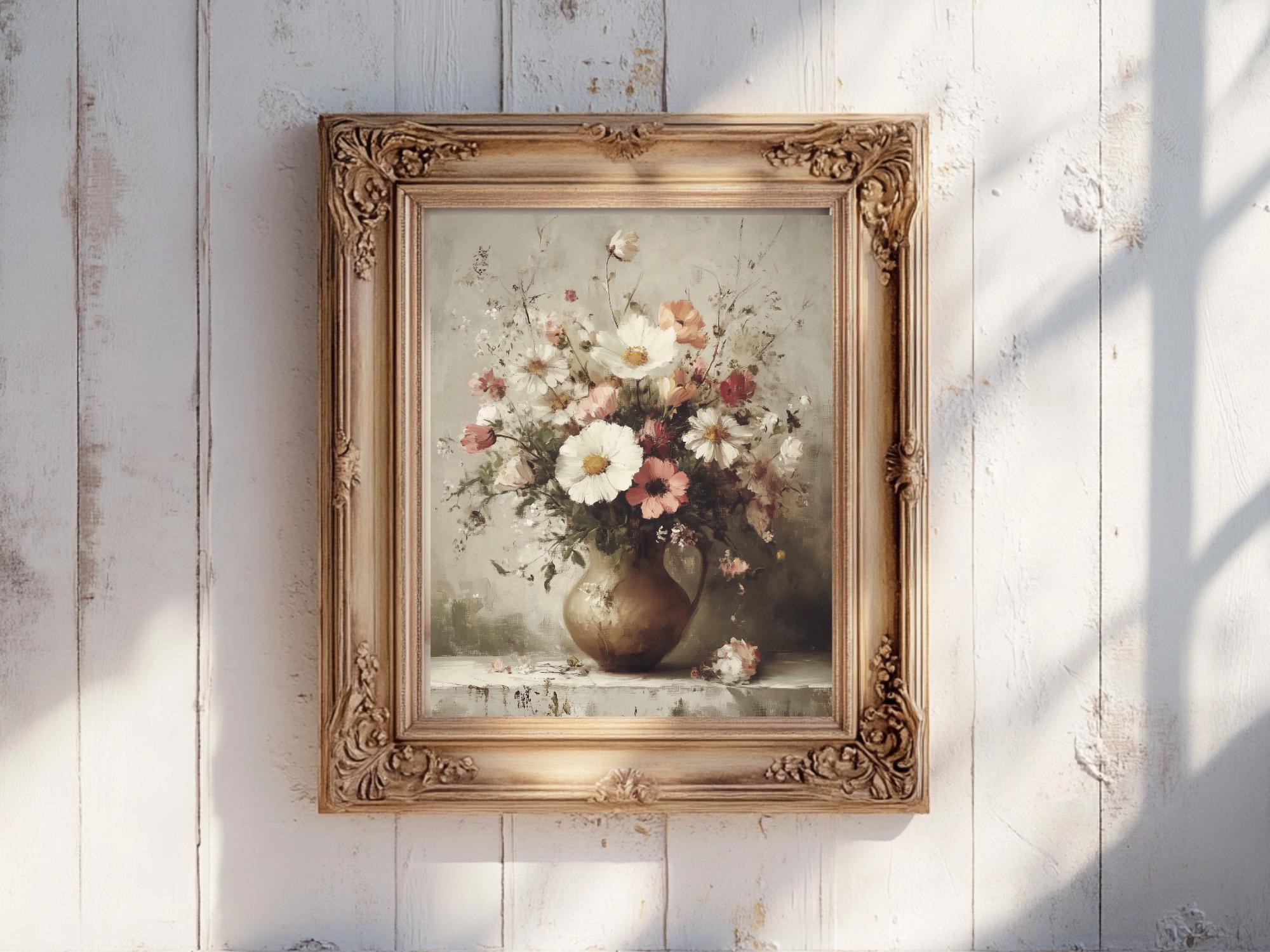 Moody Classy Cottagecore Art, Vintage Flower Prints, Neutral Gallery ...