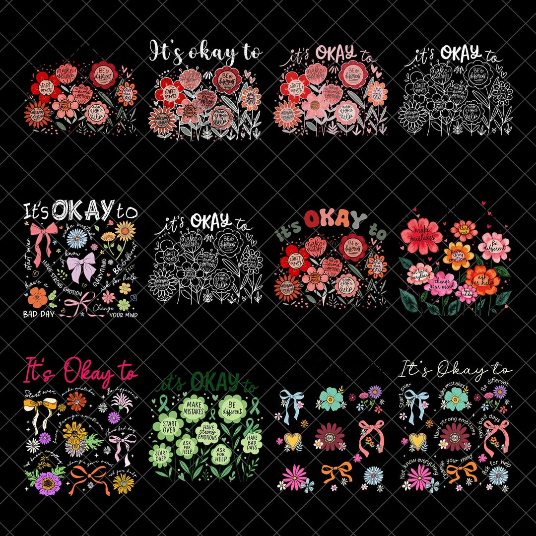 It's Okay to Boho Floral Png, Flowers Png, Motivational Png ...