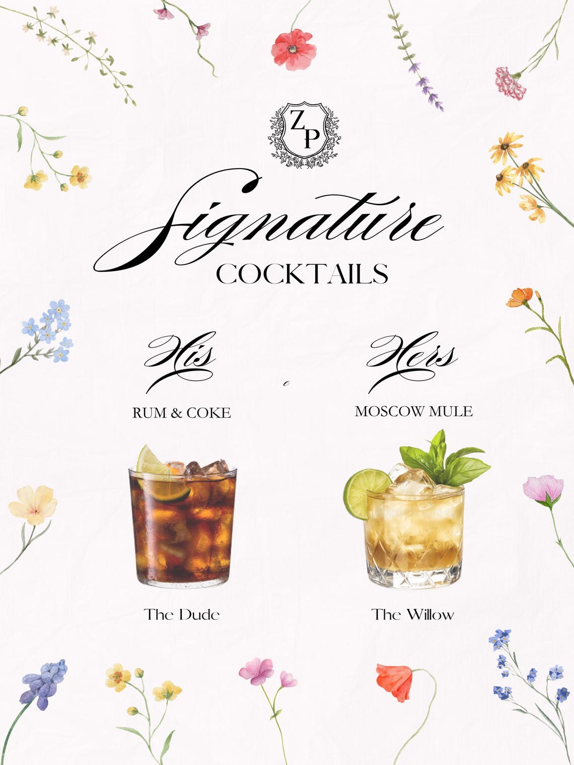 Custom Signature Drinks Bar Sign - Etsy