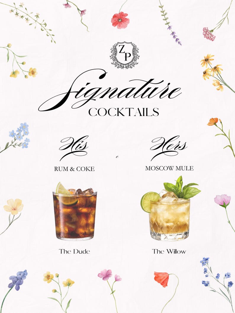 Custom Signature Drinks Bar Sign - Etsy