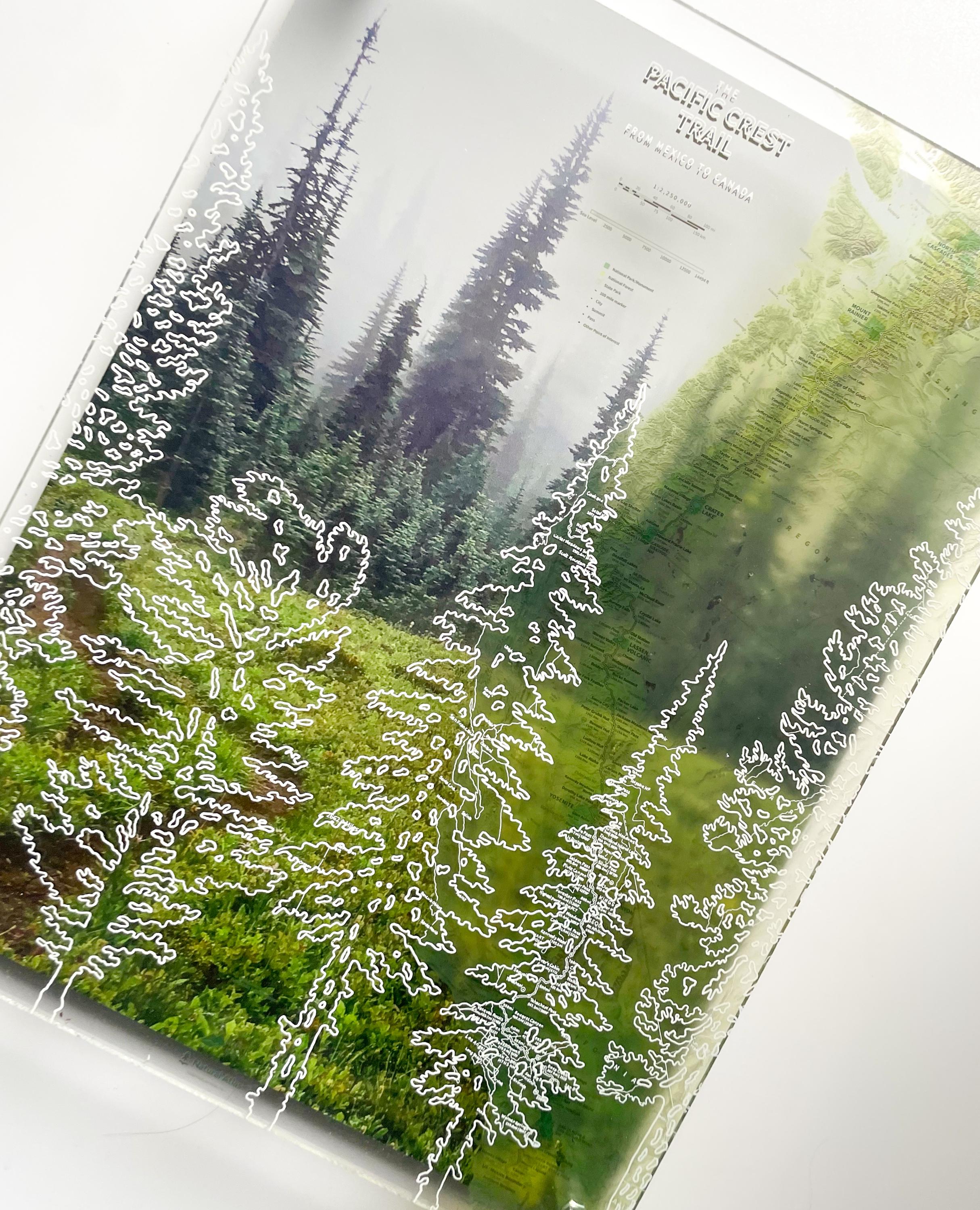 Pacific Crest Trail Map - PCT ART - Map - Illustrated Hike, Oregon ...