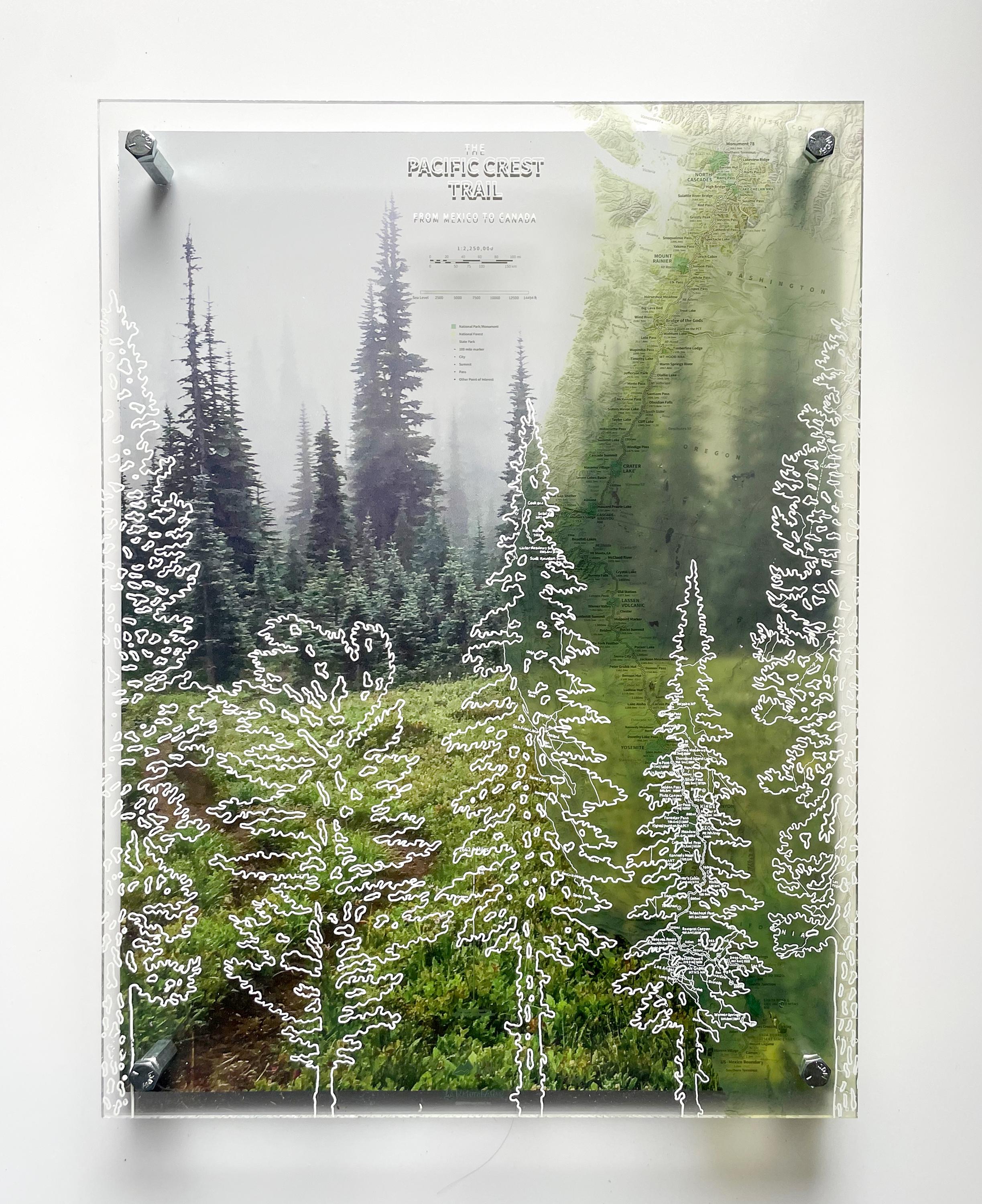 Pacific Crest Trail Map - PCT ART - Map - Illustrated Hike, Oregon ...