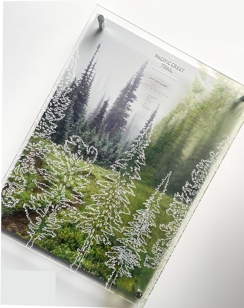 Pacific Crest Trail Map - PCT ART - Map - Illustrated Hike, Oregon ...