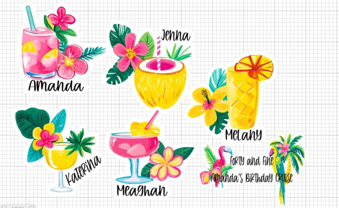 Personalized Cruise Drink Magnets: Stateroom Door Decor, Girls Trip - Etsy
