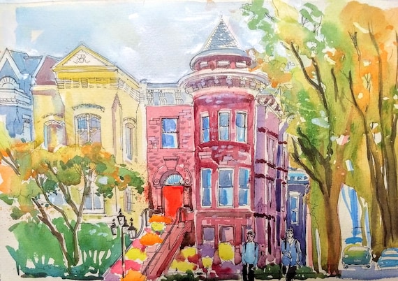 DC Painting DC Watercolor Archival Art Print DC Street | Etsy