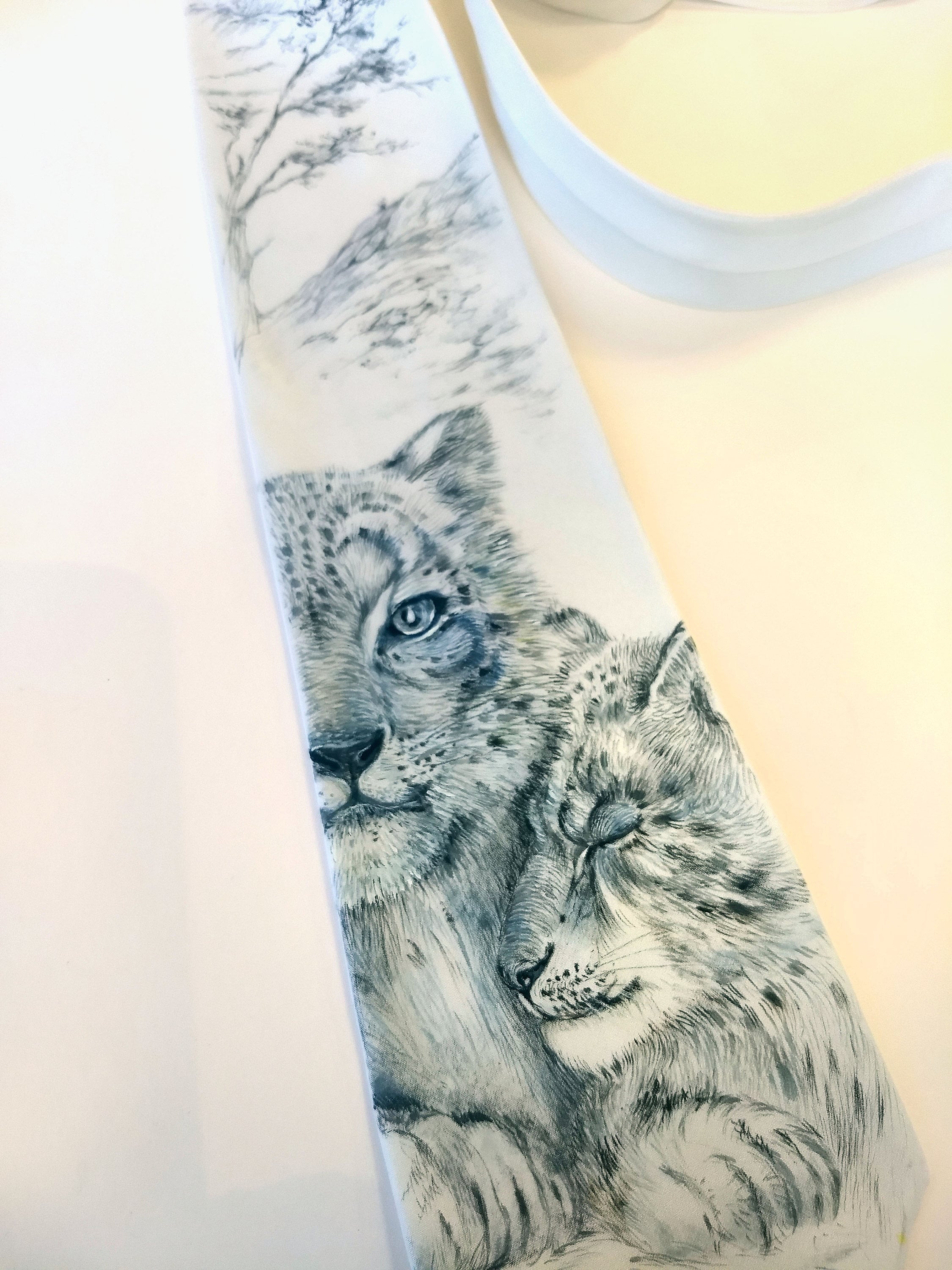 Hand Painted Tie, Snow Leopards, Spirit Animal, Father's Day Gift - Etsy