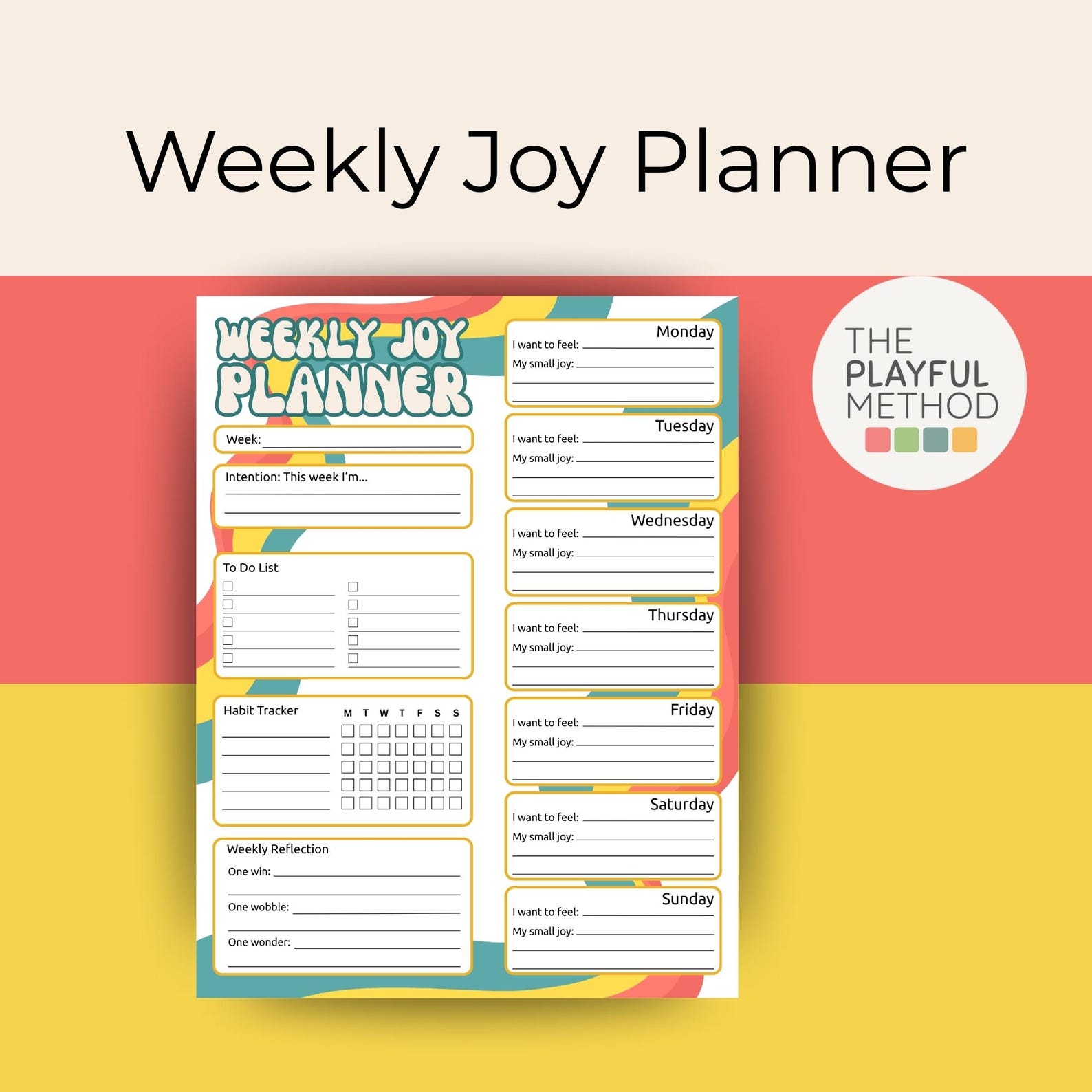 Printable Weekly Planner PDF | Joyful Digital Planner for Intentional ...