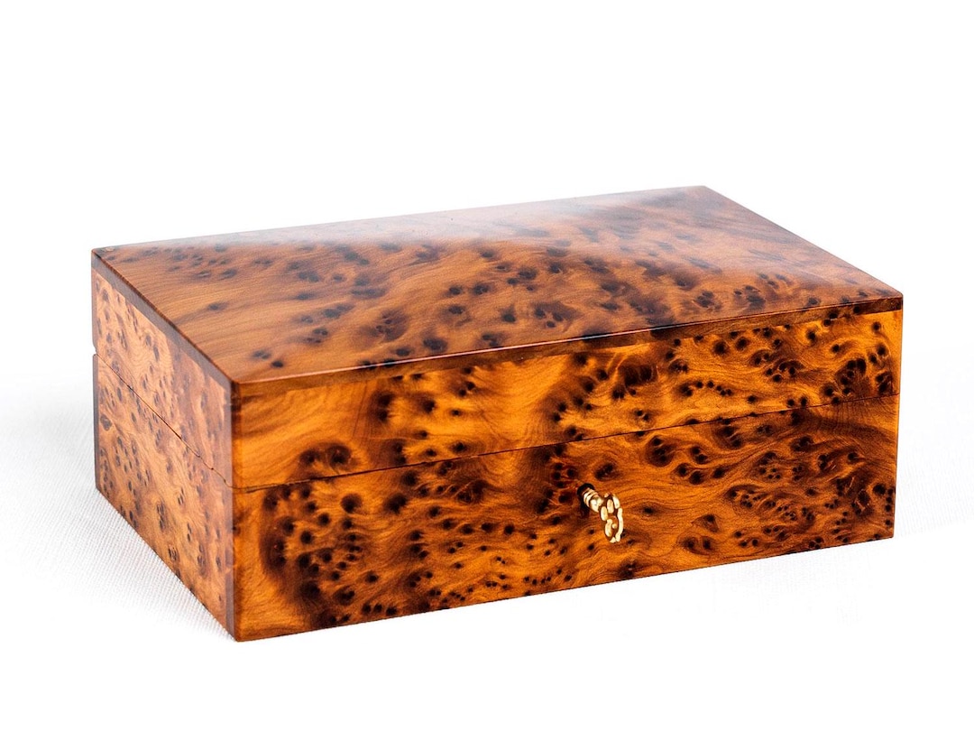 8x5 Jewelry Handcarved Wooden Gift Thuya Burl Wood Handmade Decor ...