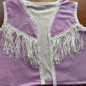 Cowgirl Vest in Pink With White Long Fringe and Sparkle, Cowgirl Vest ...
