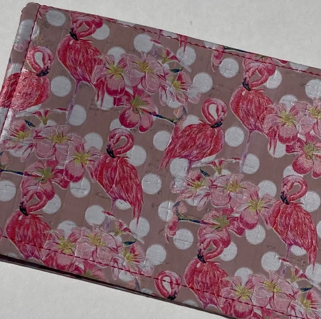 Flamingo Cork Checkbook Cover, Vegan Checkbook Cover, Pink Flamingo ...