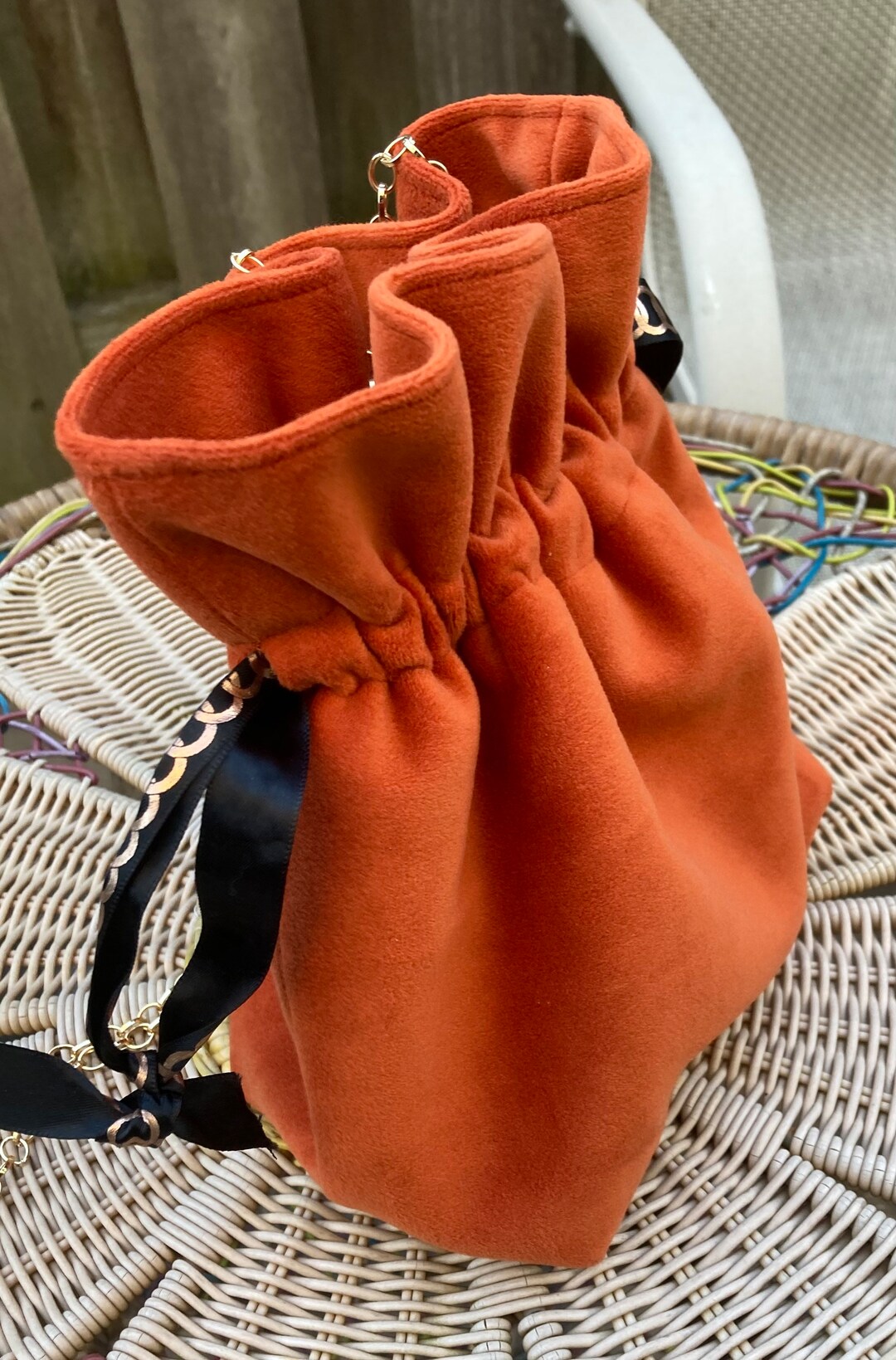 Drawstring Bag, Rust Velvet Pouch, Velvet Drawstring Bag - Etsy