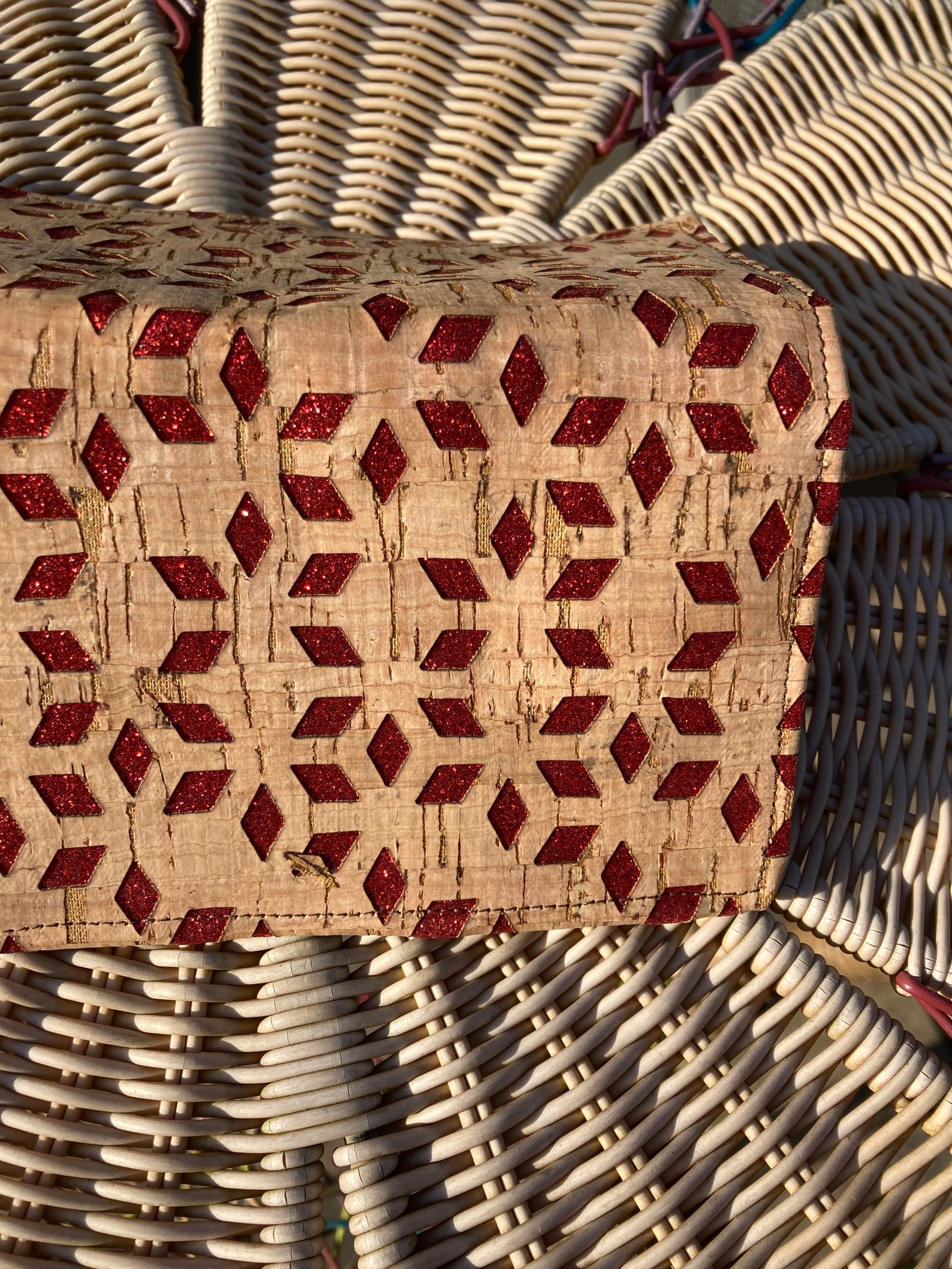 Checkbook Cover, Sparkly Red Checkbook Cover, Laser Cut Cork Red Coupon ...