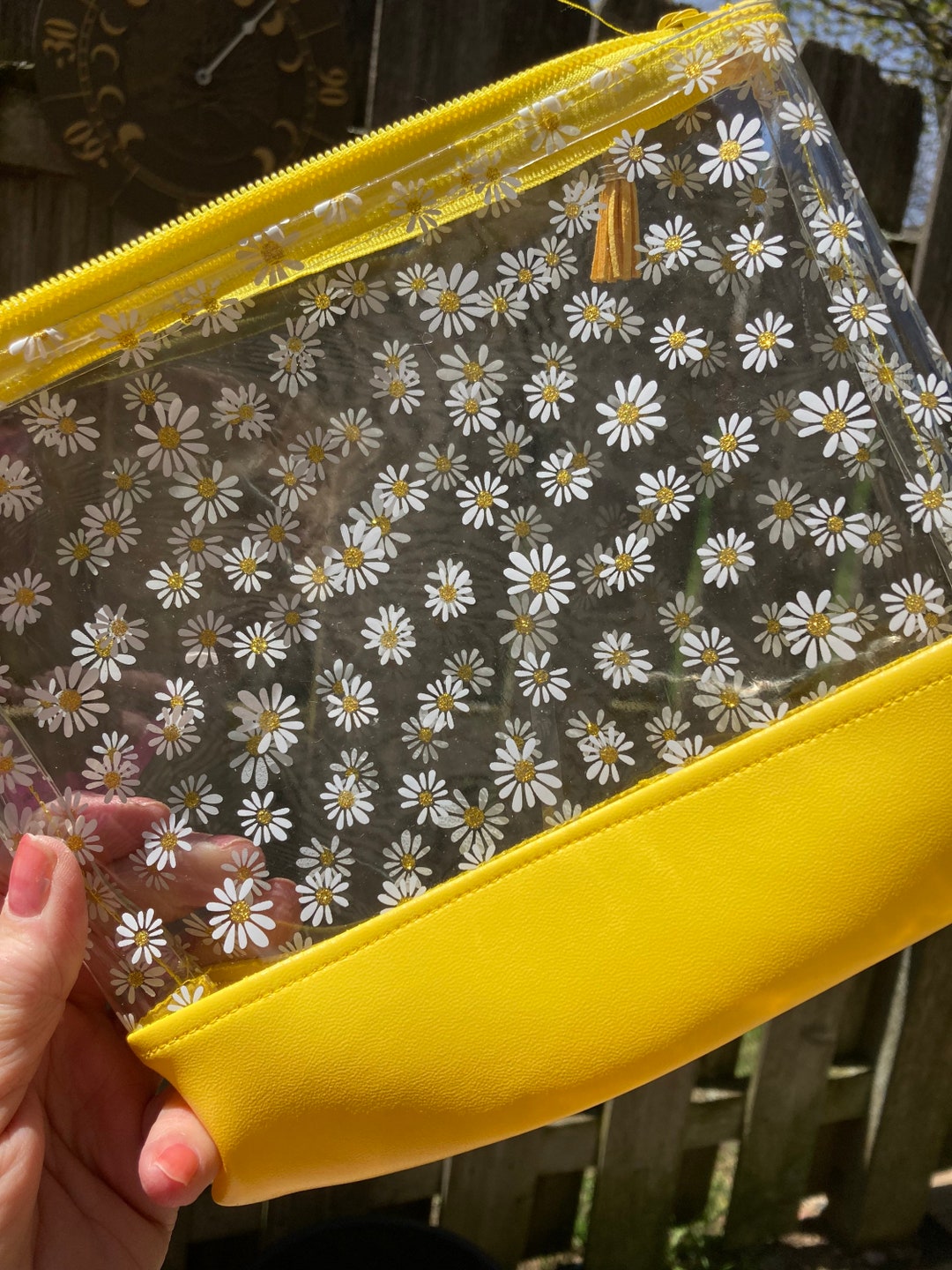 Daisy Clear Vinyl Pouch, Daisy Makeup Bag, Daisy Travel Accessory ...