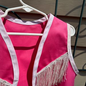 Cowgirl Vest in Pink With White Long Fringe and Sparkle, Cowgirl Vest ...