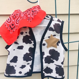 Cowboy Adult Costume Vest. Woody Toy Story Vest With Bandana, Halloween ...