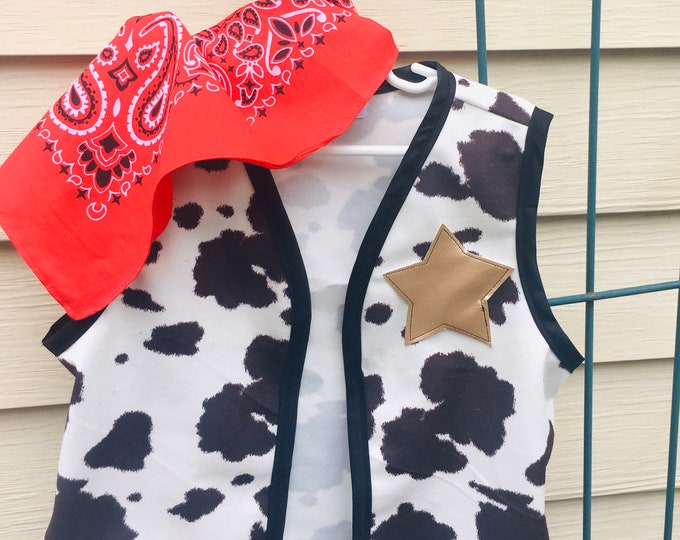 Cowboy Adult Costume Vest. Woody Toy Story Vest With Bandana, Halloween ...