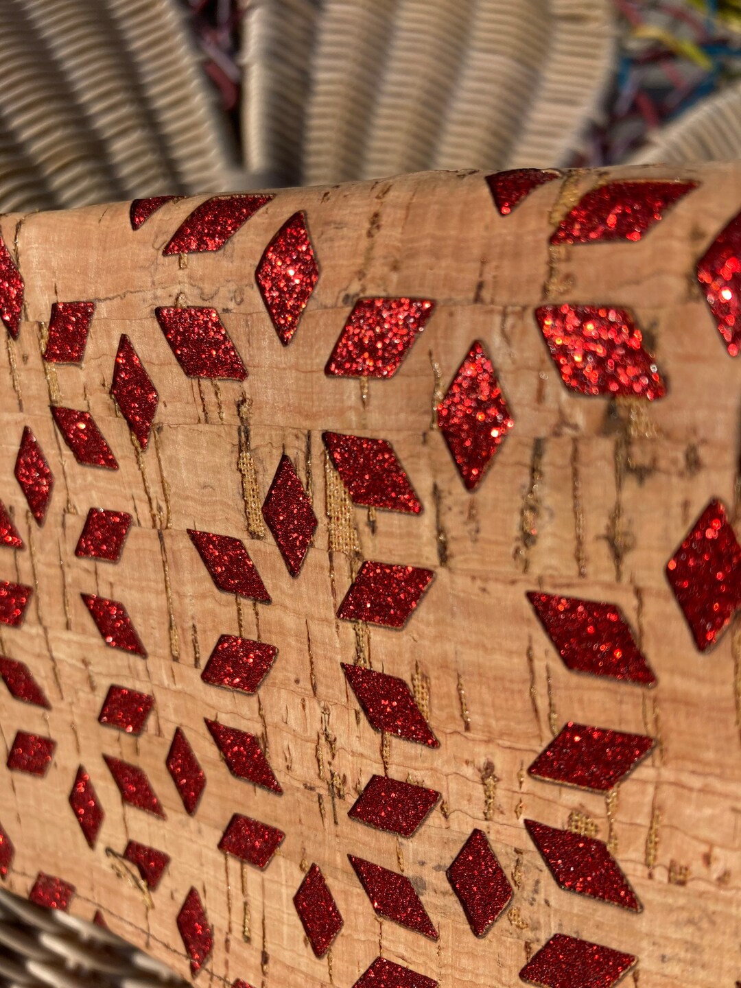 Checkbook Cover, Sparkly Red Checkbook Cover, Laser Cut Cork Red Coupon ...