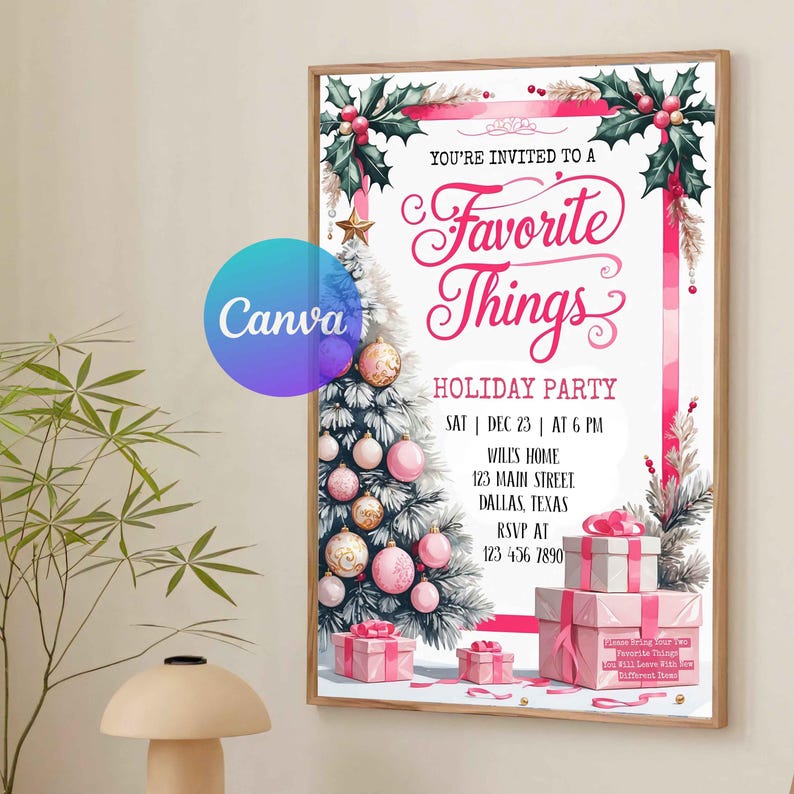 Favorite Things Party Invitation | Christmas Gift Exchange Invite ...