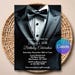 Tuxedo Birthday Invitation | Editable Formal Party Invite for Boys or ...