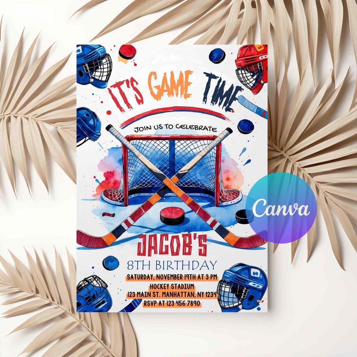 Hockey Birthday Invitation | Editable Digital Download | Ice Hockey ...