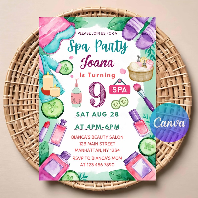 Spa Party Invitation - Etsy