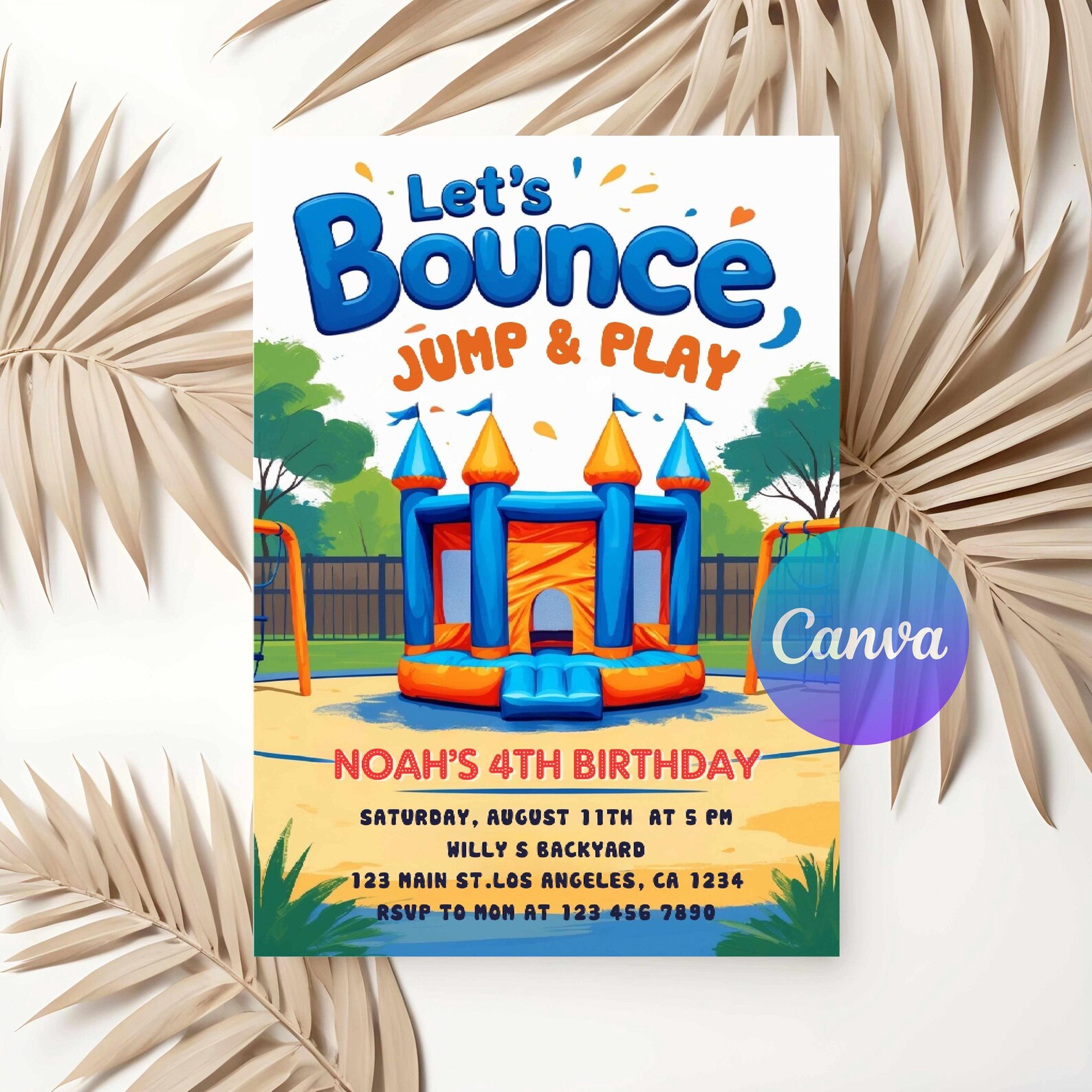 Bounce House Birthday Invitation | Editable Digital Download ...