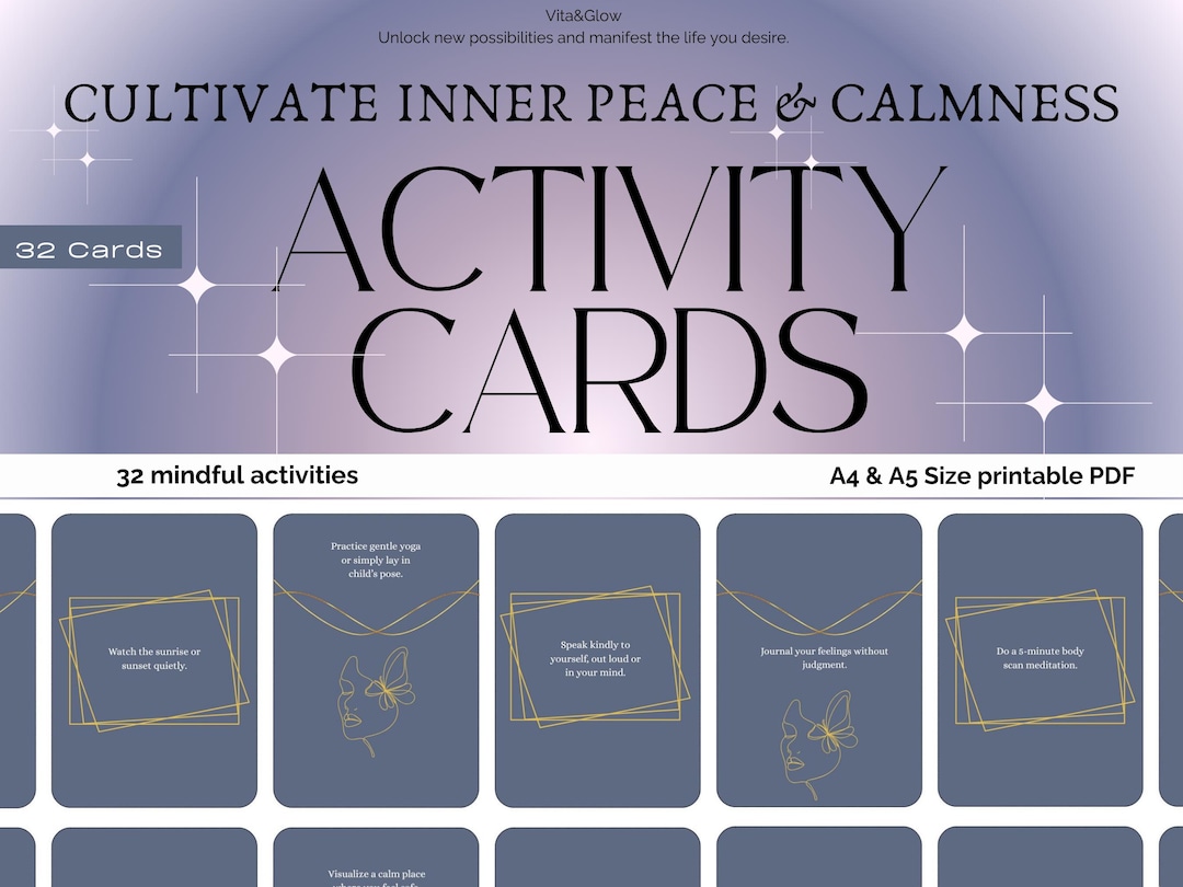 Inner Peace Activity Cards, Self Care Gifts, Self Love Cards, Self ...