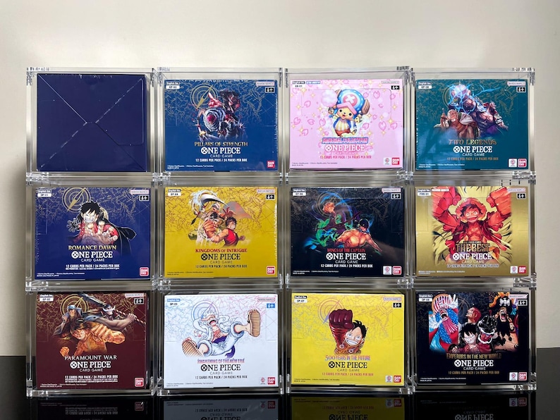 One Piece Booster Box Acrylic Case – Stackable Magnetic Display (OP-01 ...