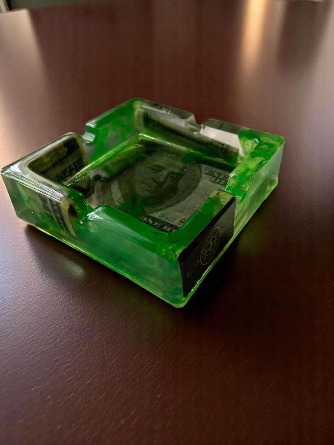 Custom Epoxy Ashtray With Dollar Design – Personalized Resin Tray ...