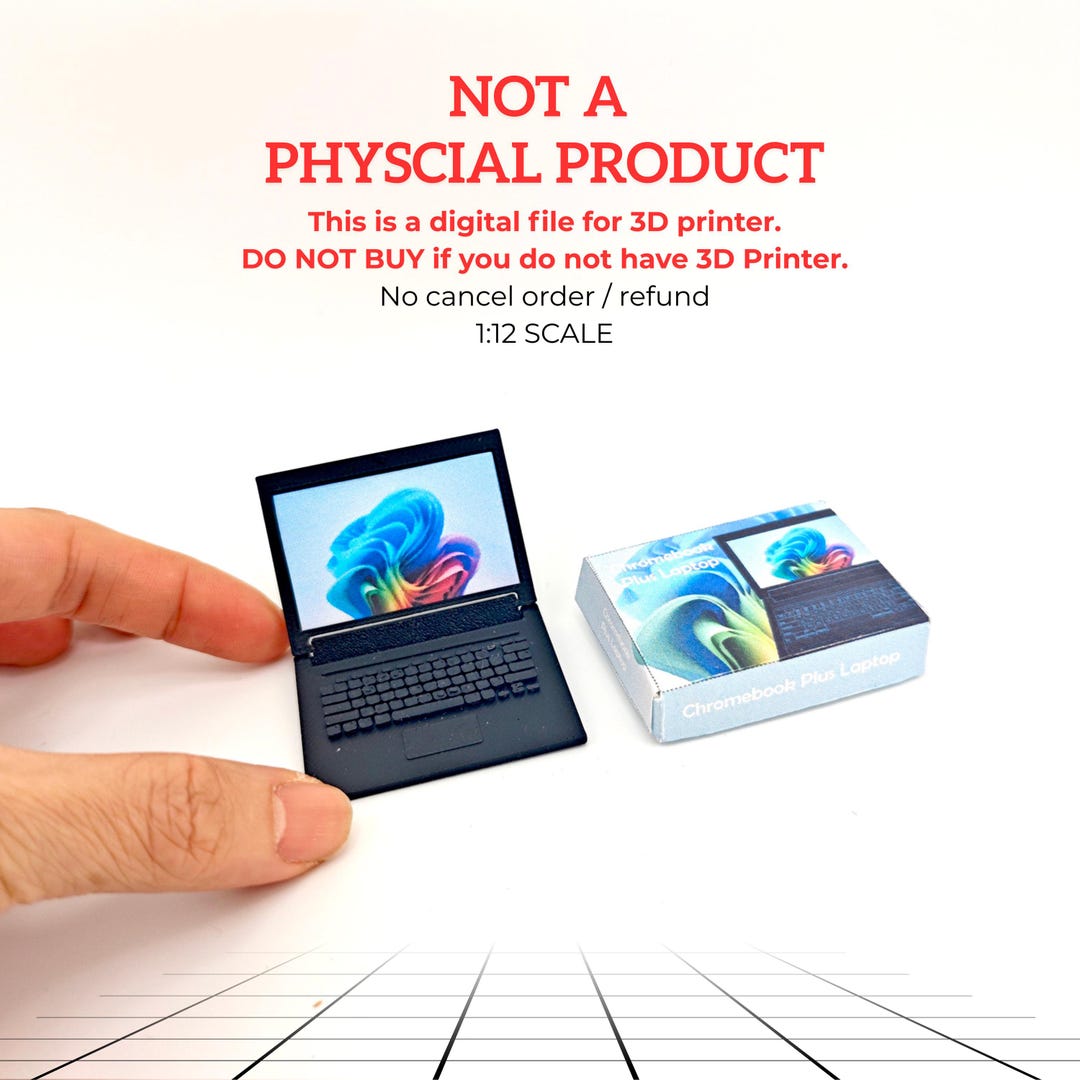 1:12 Realism Laptop Chromebook Plus Laptop, Foldable, Window Computer ...