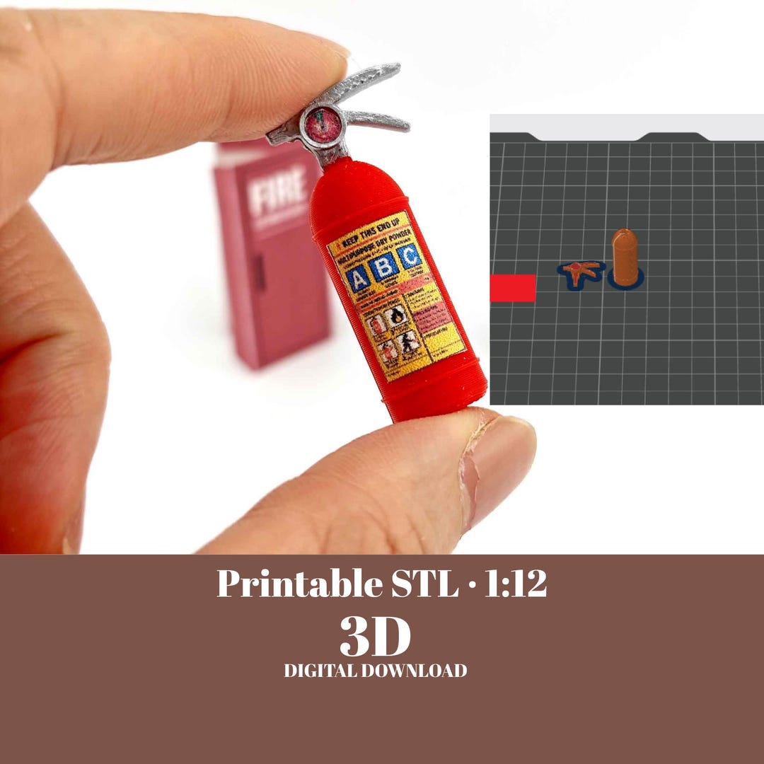 1:12 Scale Fire Extinguisher 3D STL Model for Dioramas (digital ...
