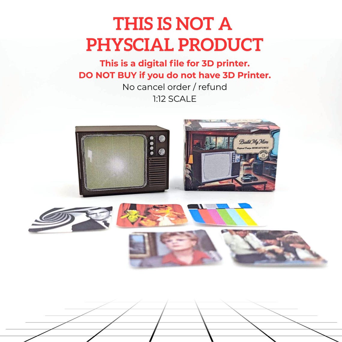 Vintage TV 3d STL File for 1:12 Dollhouse, Perfect Dollhouse Decor for ...