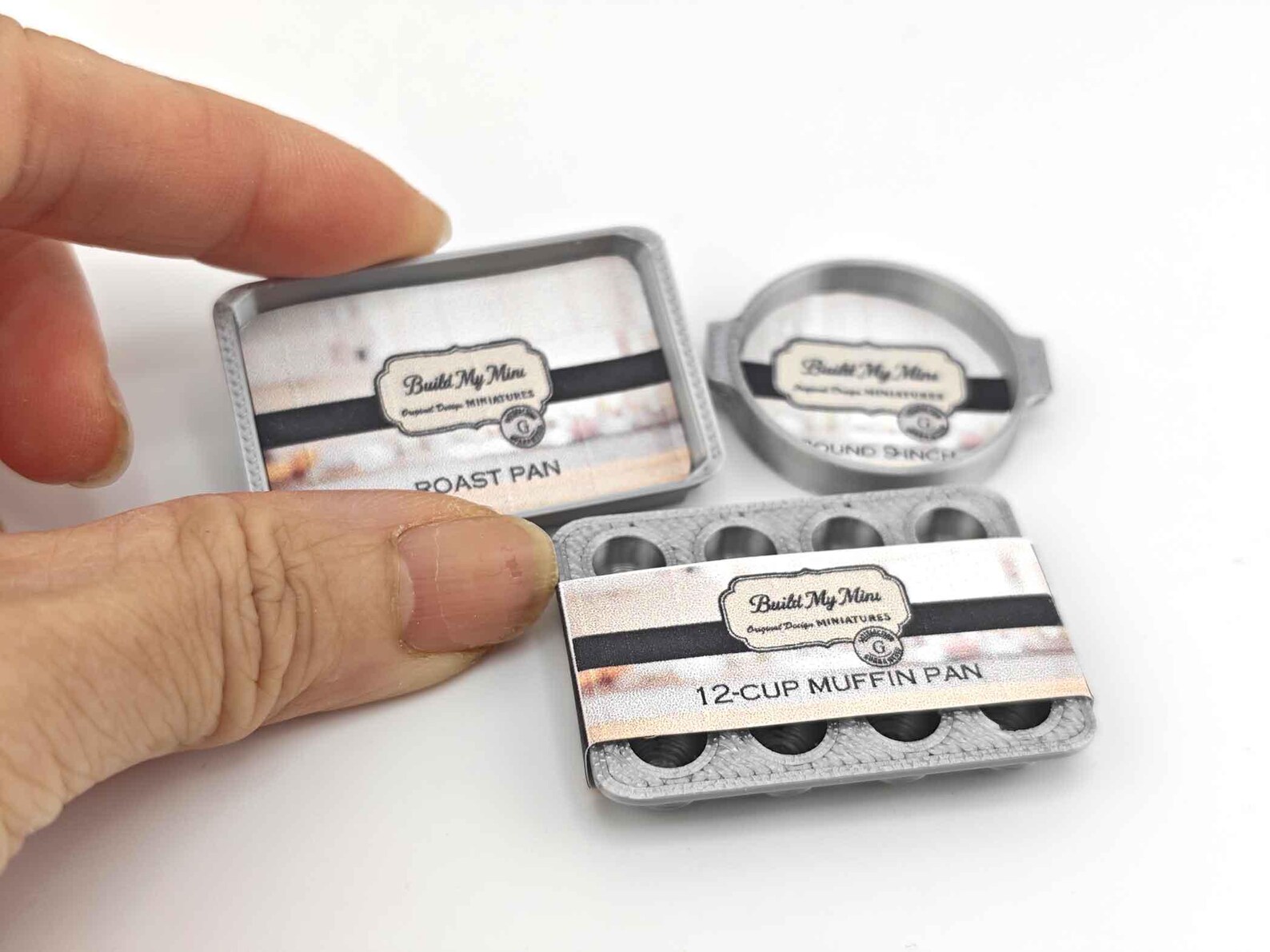 1:12 Miniature Baking Pans — STL File With Muffin, Roast, and Round ...