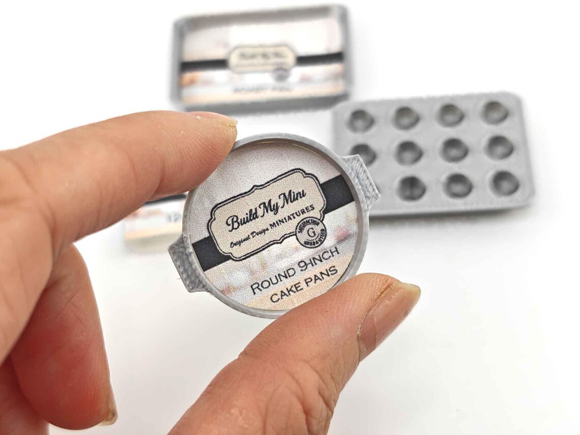 1:12 Miniature Baking Pans — STL File With Muffin, Roast, and Round ...