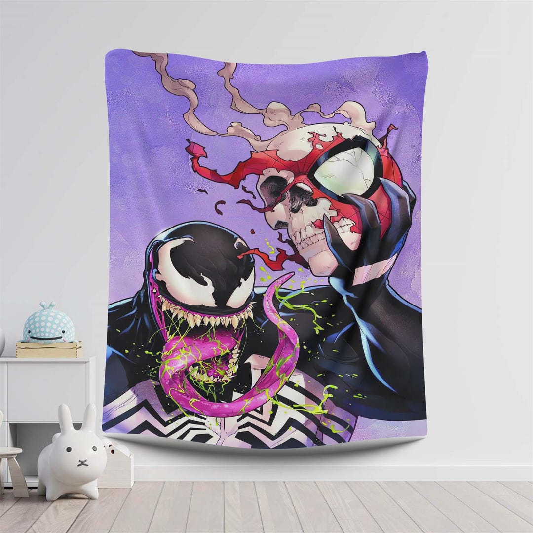 Venom Skull Tapestry, Comic-inspired Wall Art, Dark Superhero Decor ...