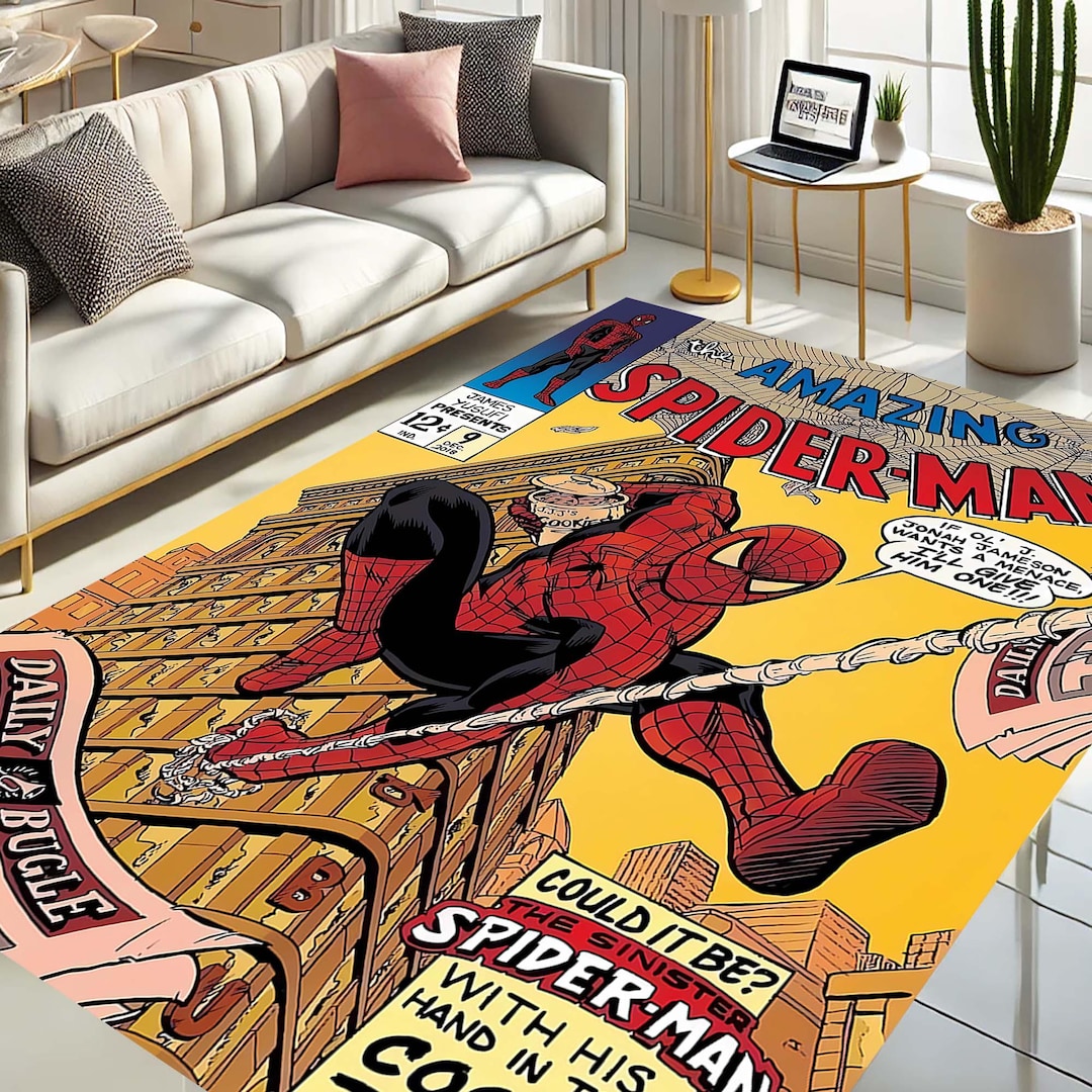 Spider-man Rug, Comics Decor, Superhero Carpet,amazing Spider-man ...
