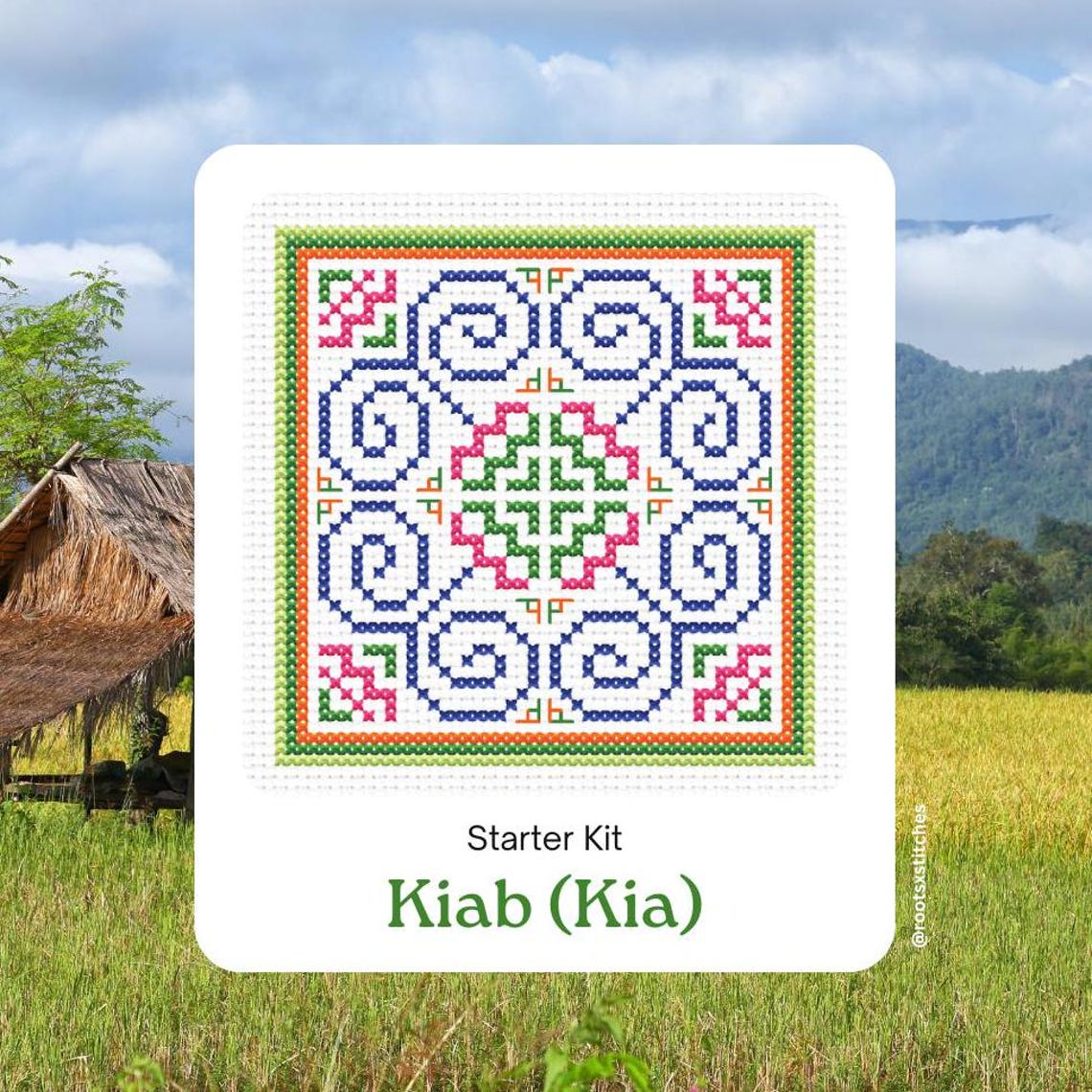 Hmong Cross Stitch Kit, Hmong Embroidery Kit, Learn Hmong Paj Ntaub ...