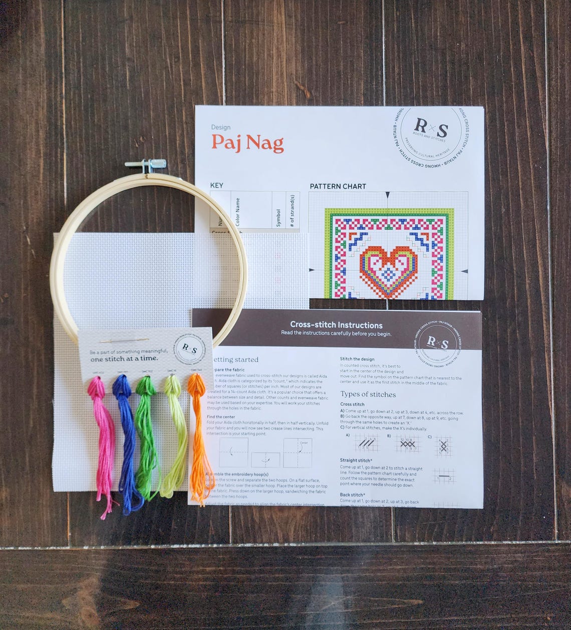 Hmong Cross Stitch Kit: Paj Ntaub Embroidery | Paj Nag - Etsy