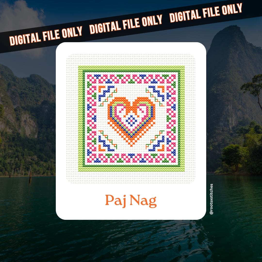 Hmong Cross-stitch Pattern – Paj Ntaub Design (digital Download) - Paj ...