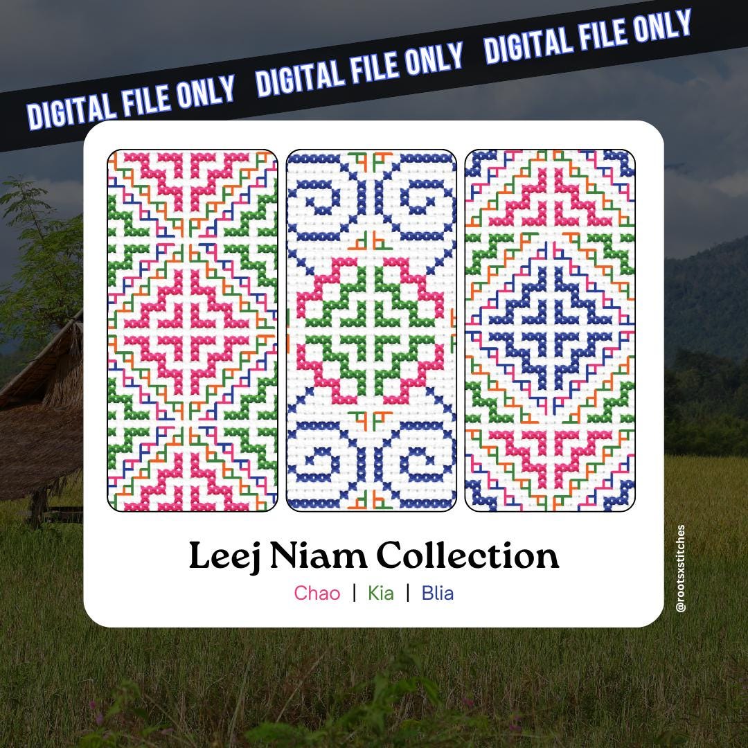 Hmong Cross-stitch Pattern File - Paj Ntaub - Digital Download Kit ...
