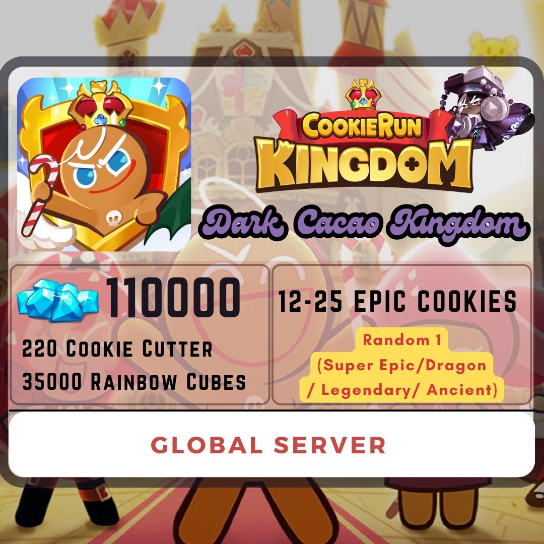 110K Global Cookie Run Kingdom Starter Dark Cocoa Kingdom Digital ...