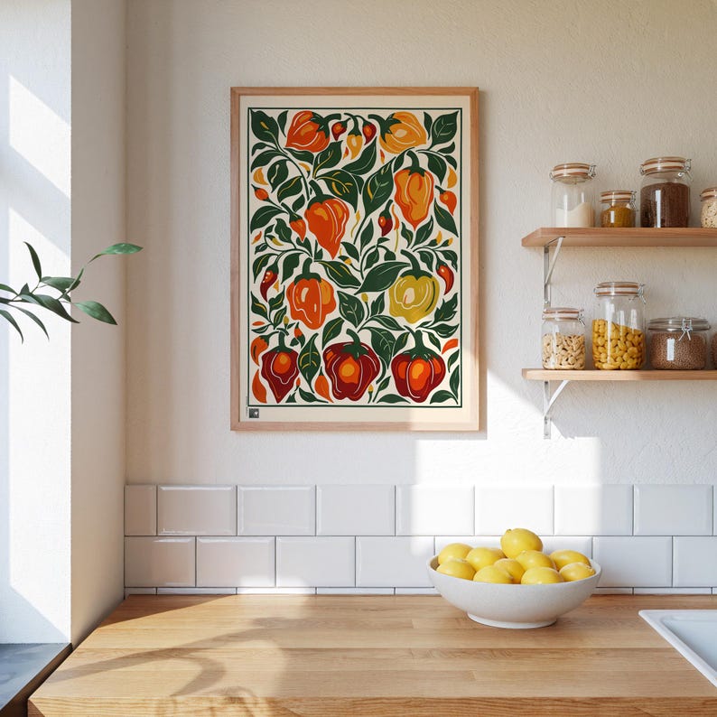 Garden Vegetable Poster, Fruit Kitchen Wall Art, Vegetable Print Poster ...