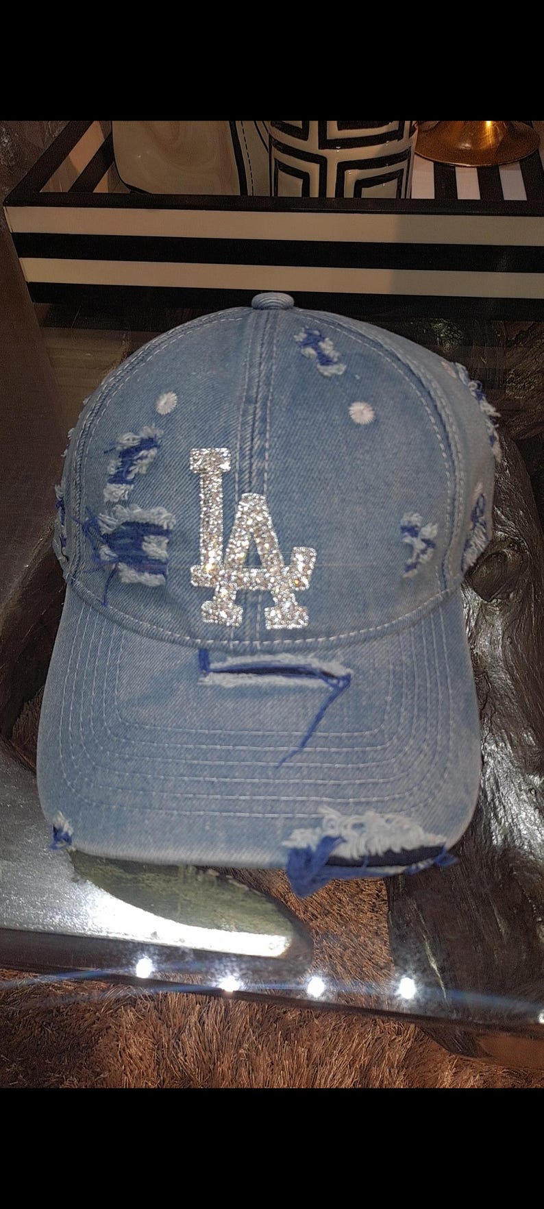Shredded Denim NY and LA Bling Hats - Etsy