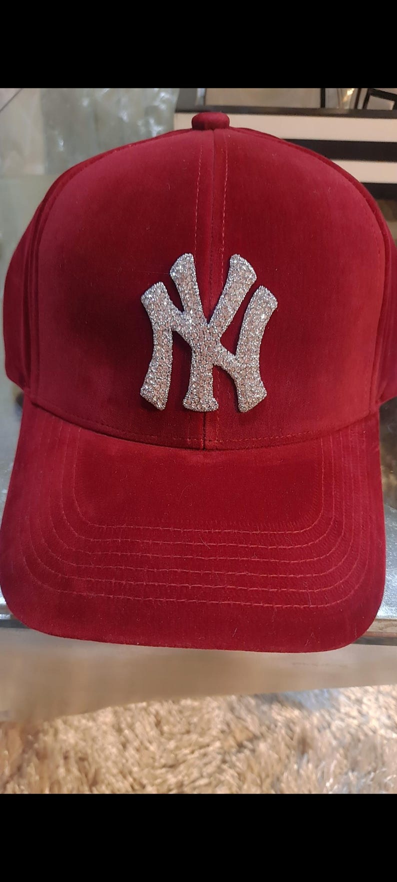 Fall Collection NY Bling Velvet Baseball Hats. Adjustable Backs - Etsy