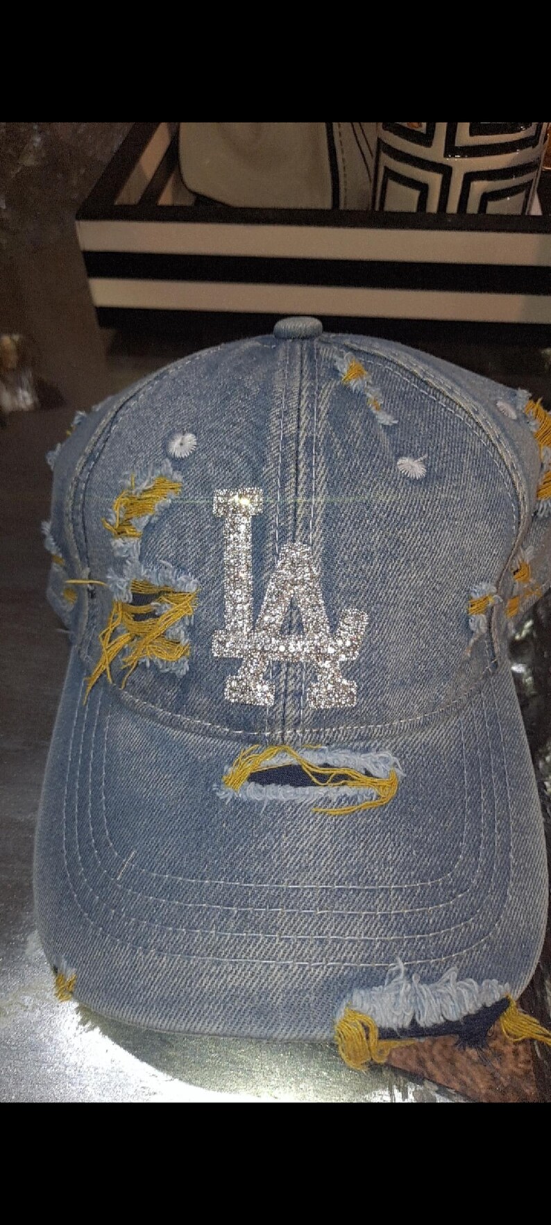 Shredded Denim NY and LA Bling Hats - Etsy